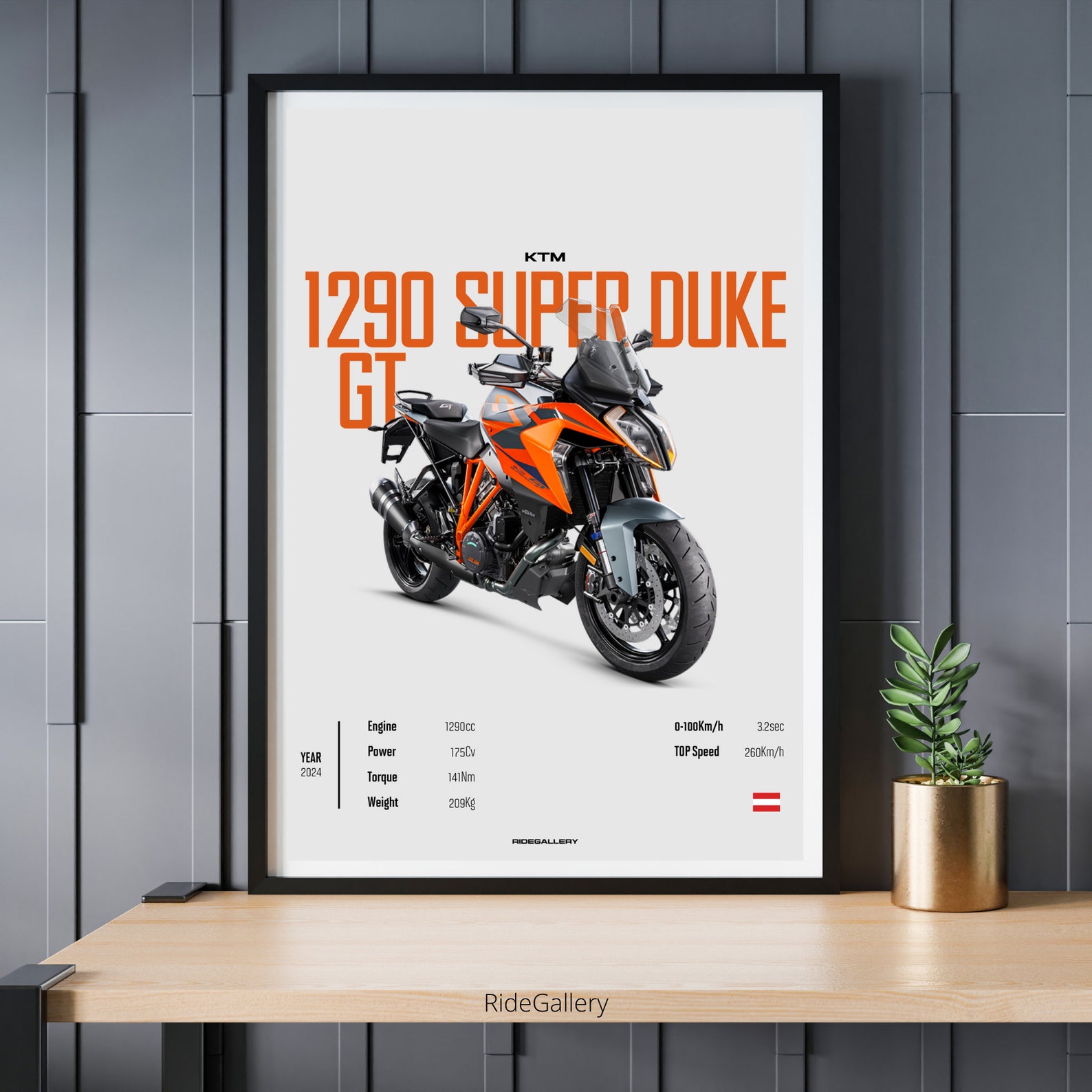 KTM 1290 Super DUKE GT 2024 - Motorcycle Wall Deco Motor Line Art for A ...