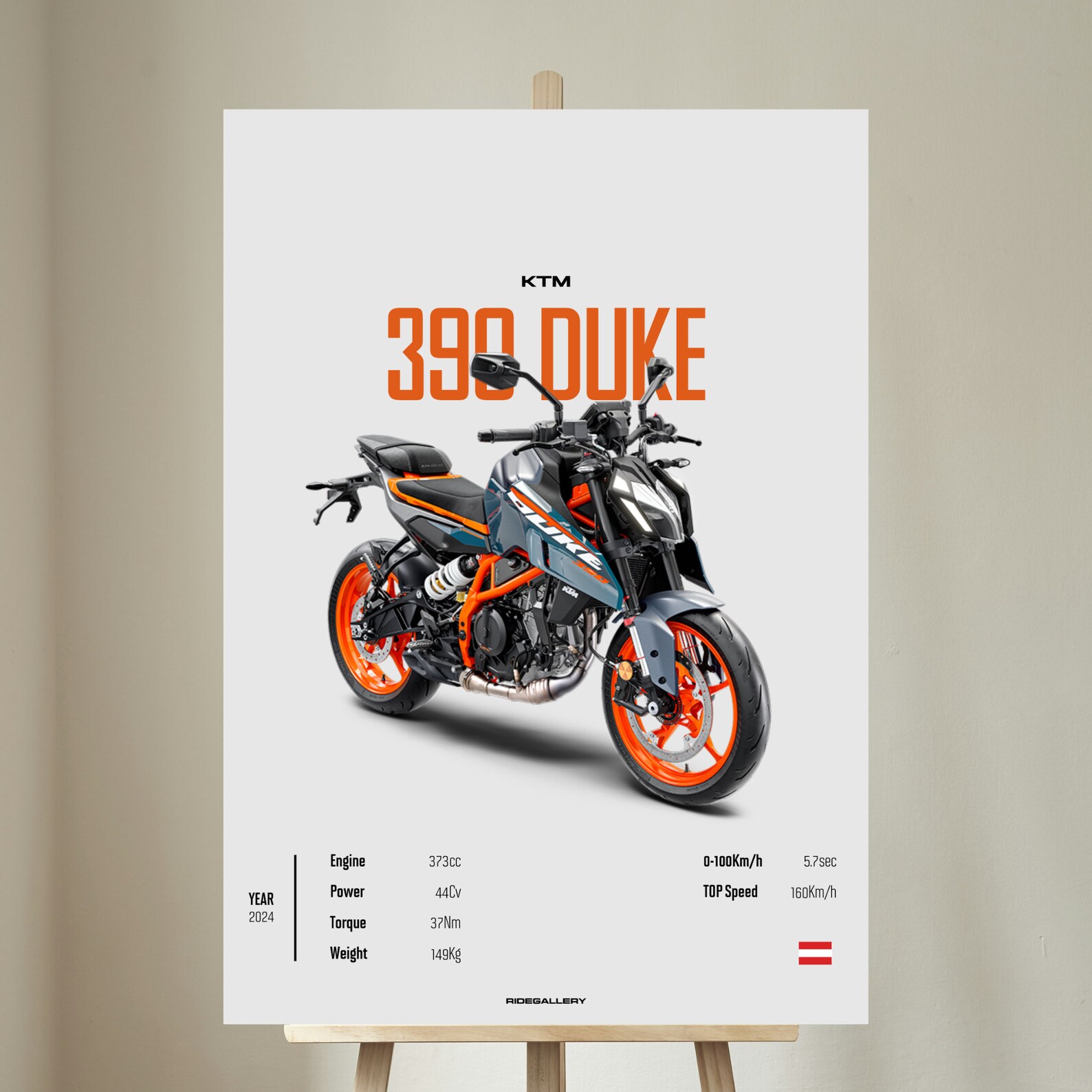KTM DUKE 390 2024 [blue] - Motorcycle Wall Deco Motor Line Art for A ...