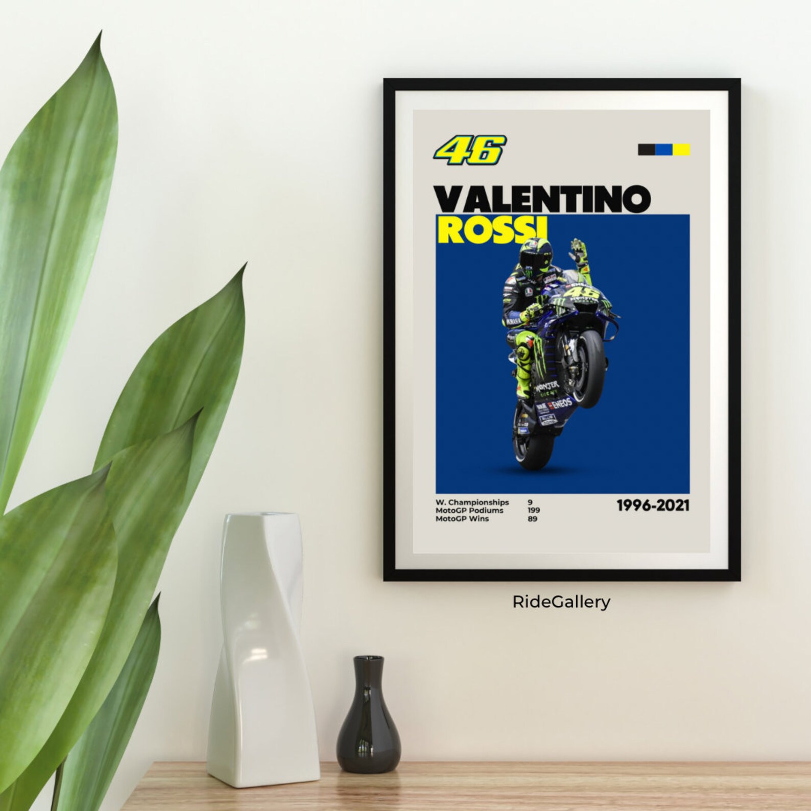 YAMAHA Valentino ROSSI 46 PRINT Wall Art Digital Motorbike Wall Decor ...