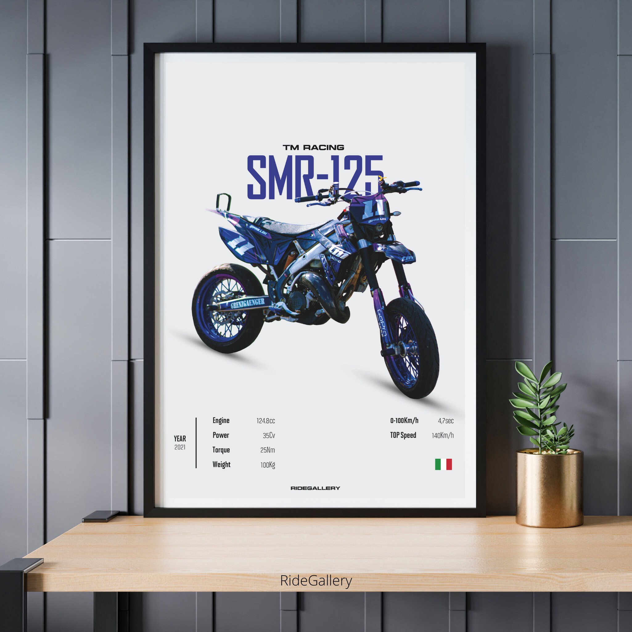 TM Racing SMR 125 2021 Motorcycle Wall Deco Motor Line Art for A ...