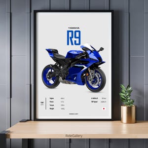 YAMAHA R9 2025 [blue] - Motorcycle Wall Deco Motor Line Art for A ...