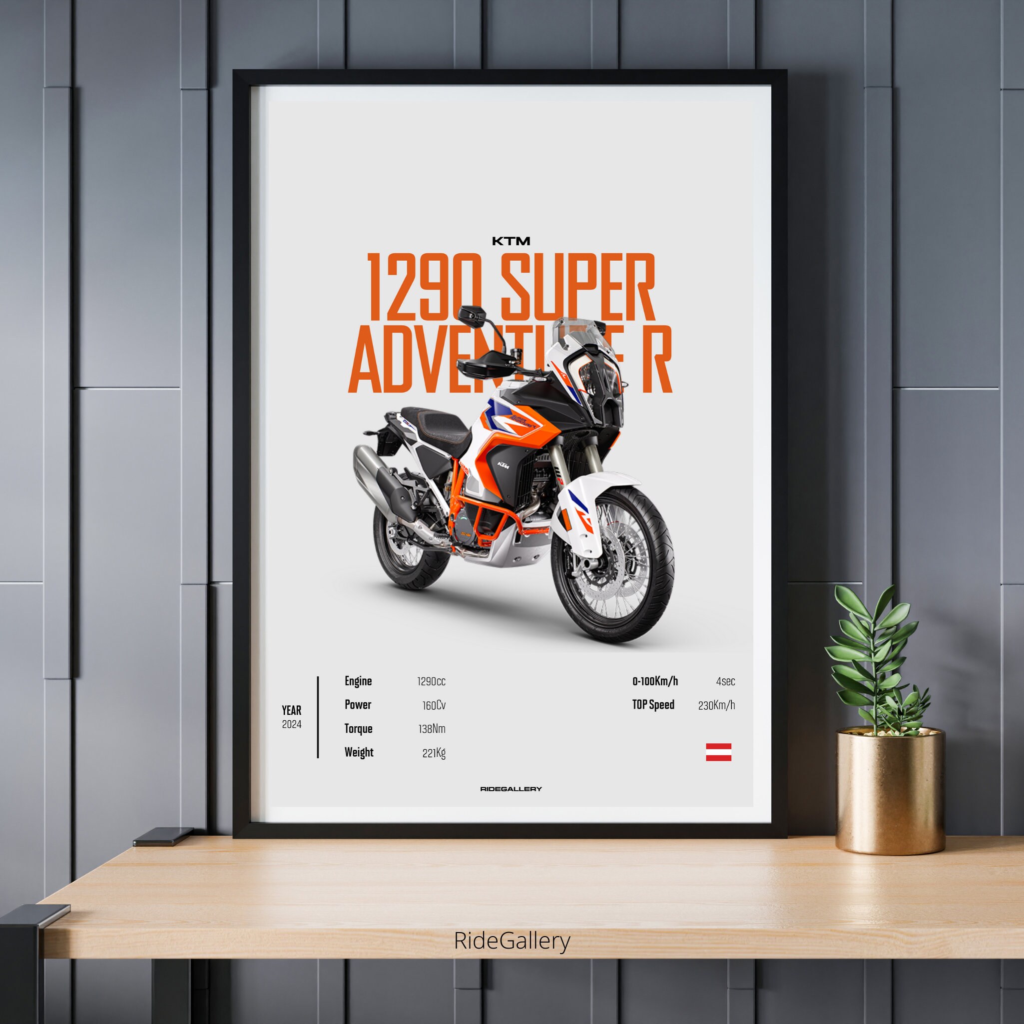 KTM 1290 Super ADVENTURE R 2024 Motorcycle Wall Deco Motor Line Art for ...