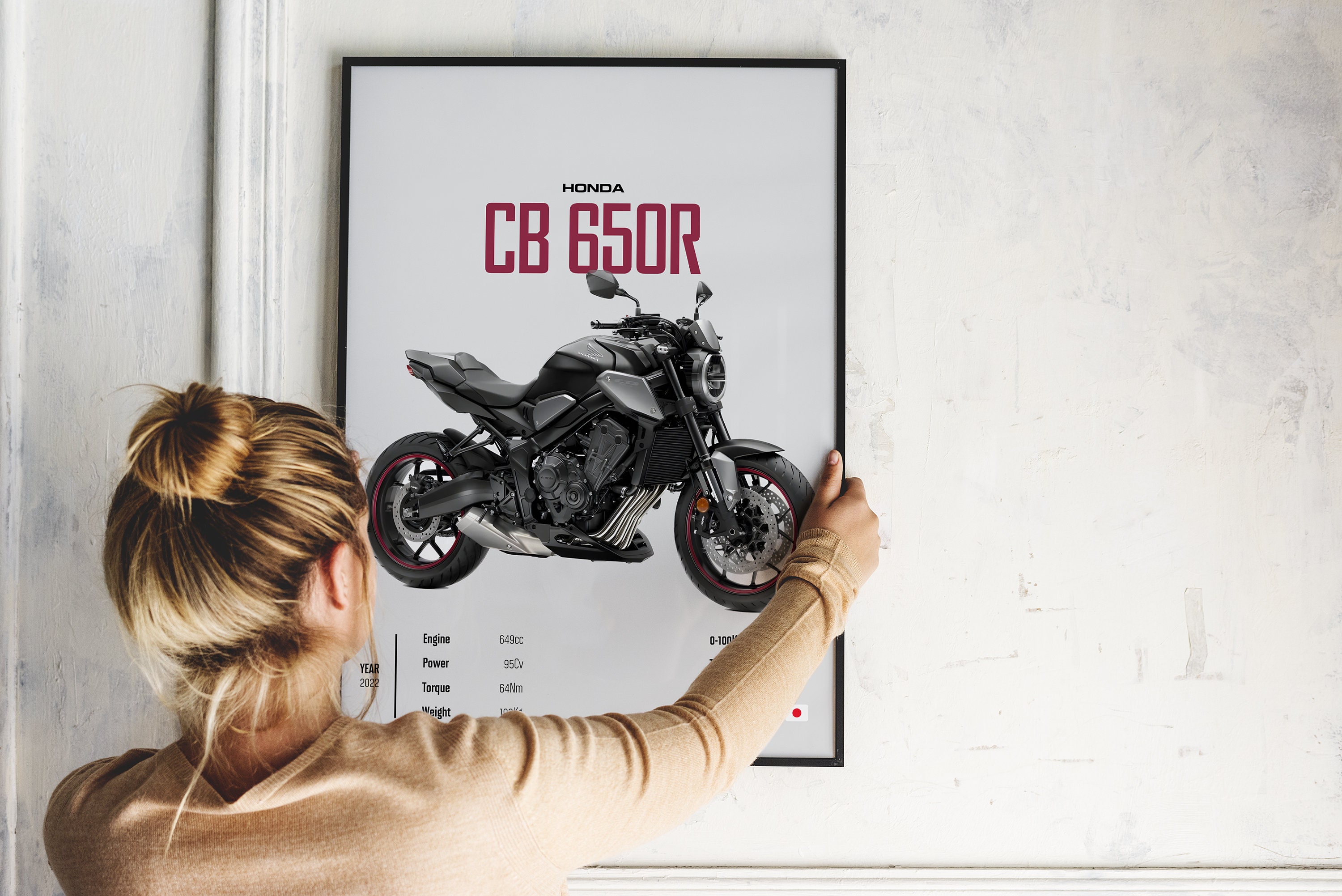 Honda CB 650 R (2021 - 23) - Motorcycle Wall Deco Motor Line Art for A ...