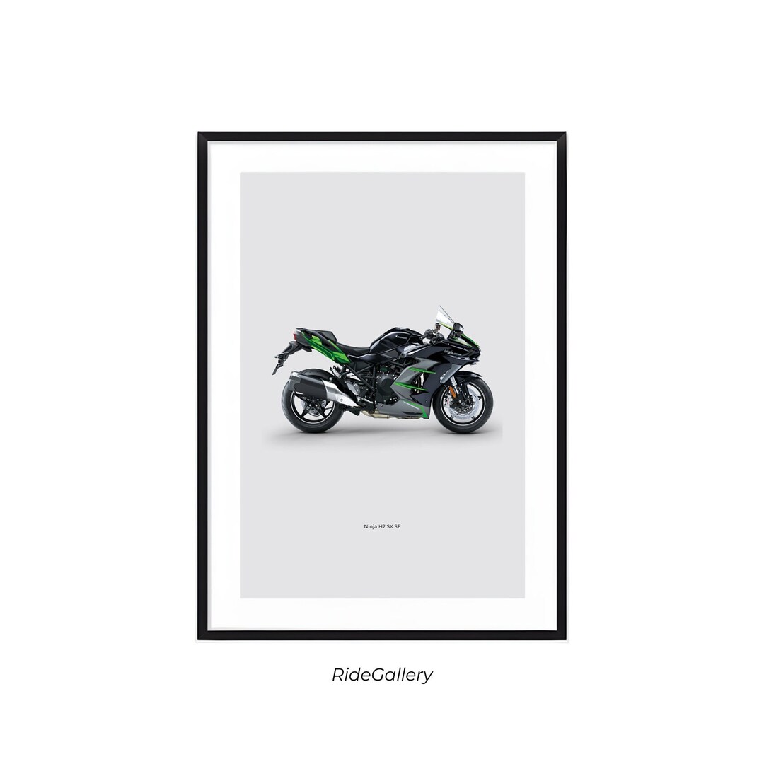 KAWASAKI Ninja H2 SX SE - Motorcycle Japanese Poster Wall Art Wall ...