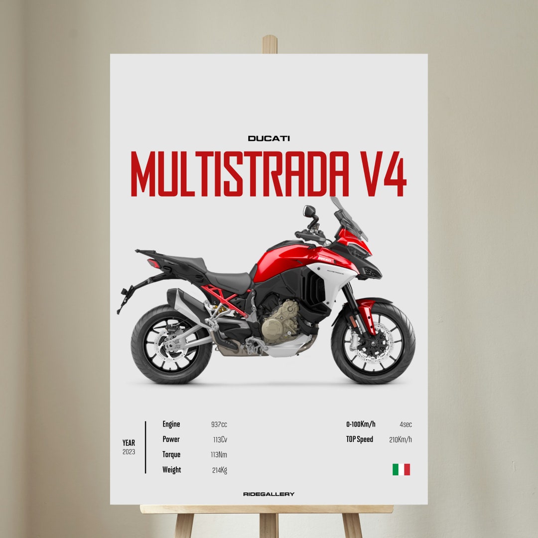 DUCATI Multistrada V4 2023 - Motorcycle POSTER Wall Art Digital ...
