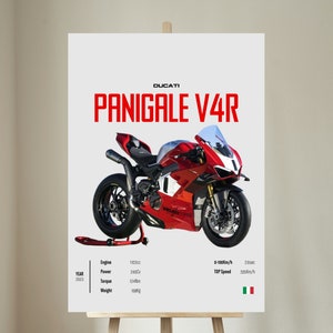 DUCATI PANIGALE V4R 2023 - Motorcycle POSTER Wall Art Digital Download ...