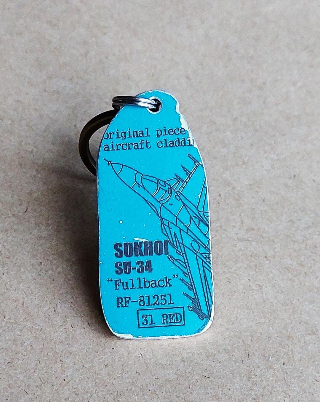 Keychain Made of SU34 Aircraft Skin.gift for Him.keychain From Su34 ...