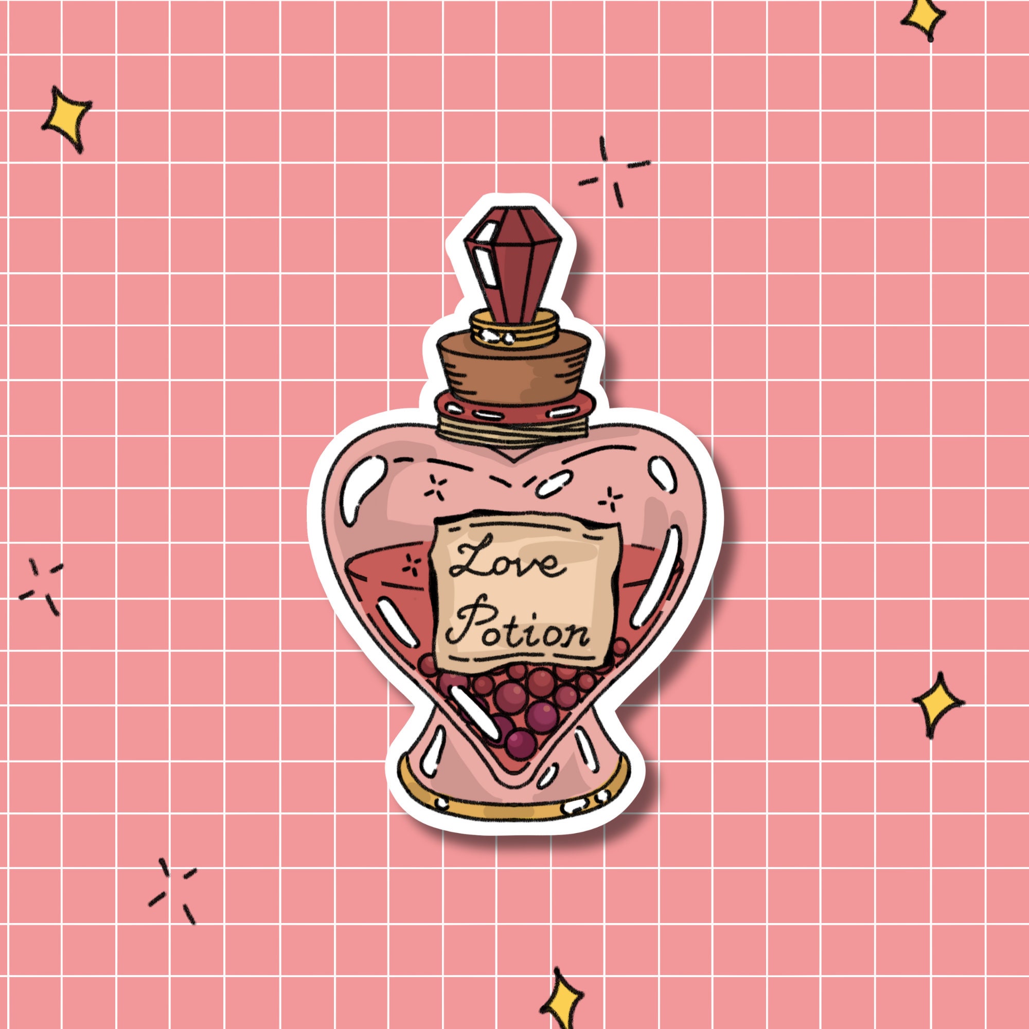 Love Potion Sticker Witchcore Sticker Apothecary Sticker Magic Sticker ...