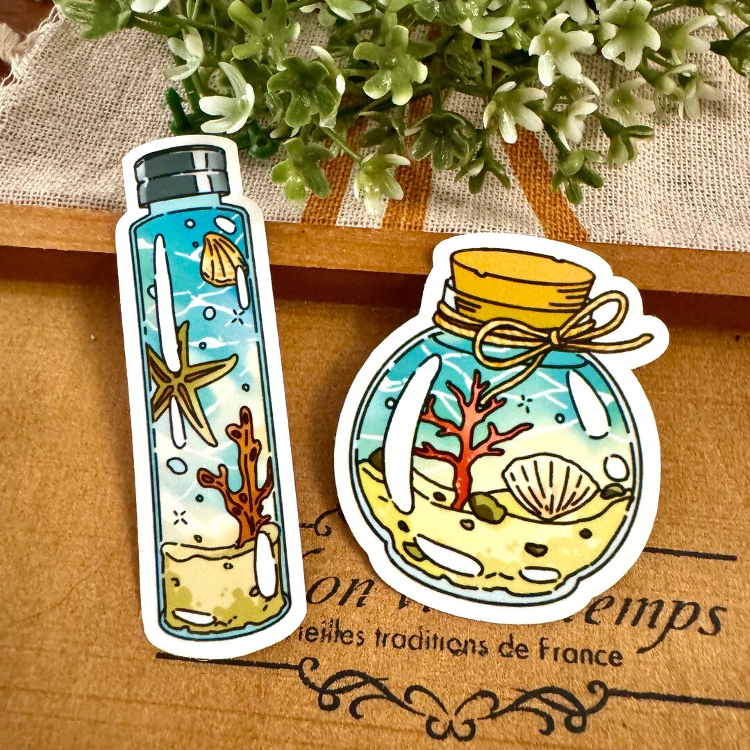 Summer Beach Sticker Pack | 2pc Sea Sticker Pack | Ocean Sticker ...