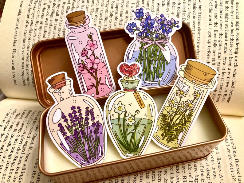 Flower Potion Sticker Pack: Cottagecore Planner Stickers - Etsy