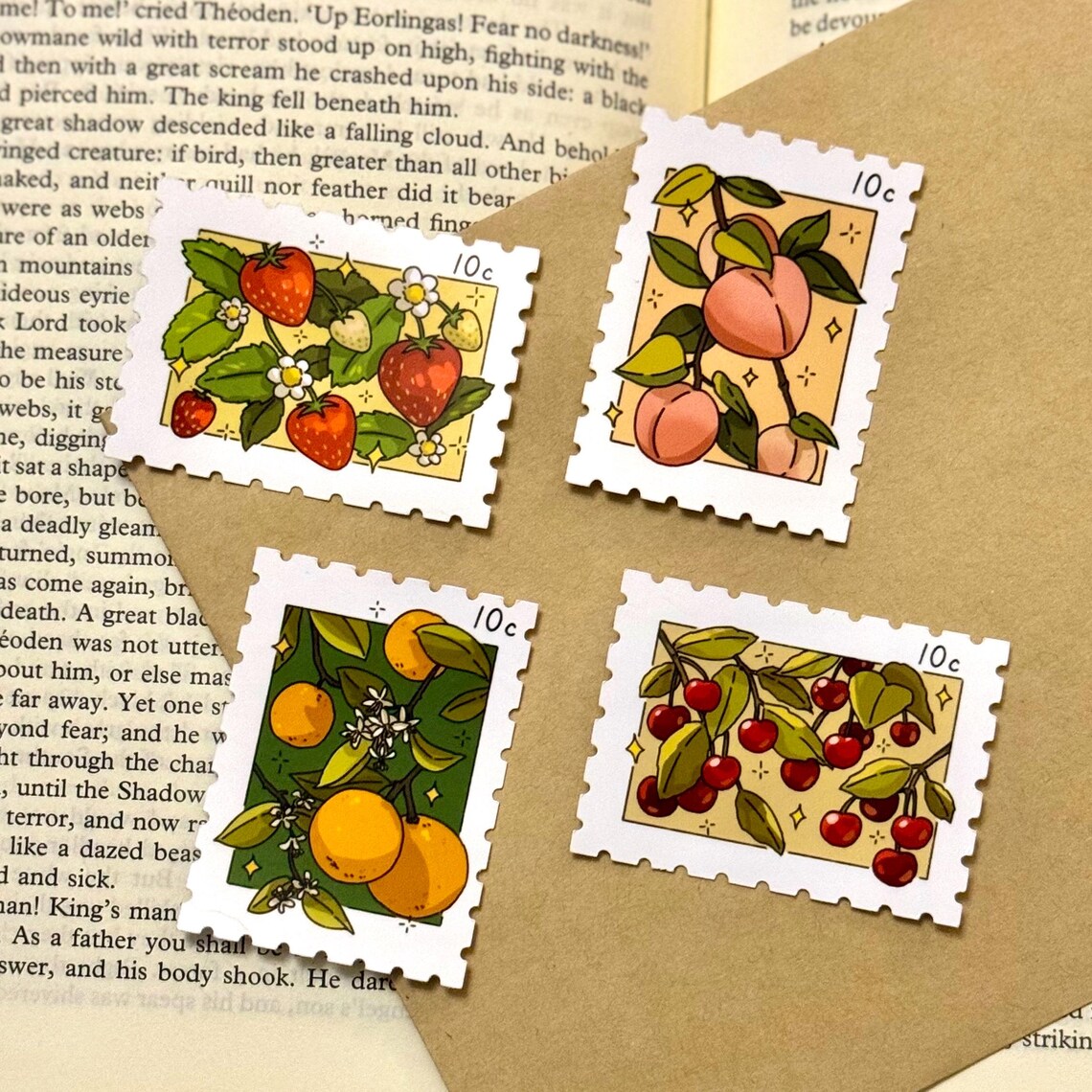 Fruit Stamp Sticker Pack: Cottagecore Planner Stickers - Etsy