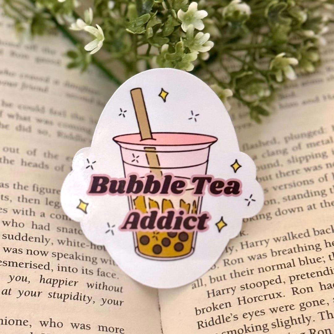 Bubble Tea Addict Sticker | Cottagecore Sticker | Journal Stickers ...