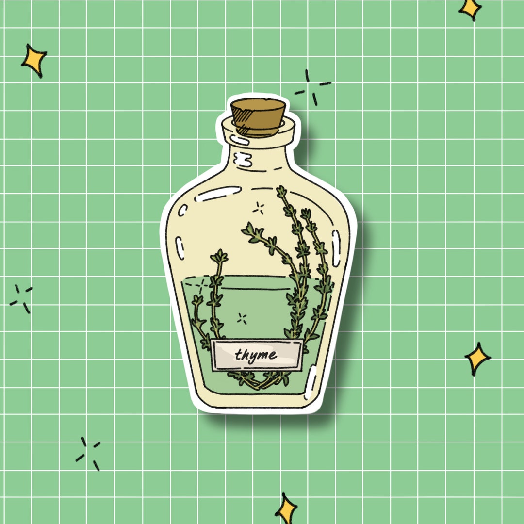 Thyme Bottle Sticker | Botanical Sticker | Witchy Sticker | Cottagecore ...