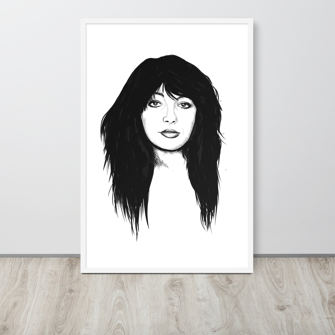 Framed 1970s Kate Bush Mono Line Art Premium Giclée Poster Print. - Etsy