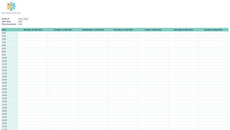 Weekly Planner Excel Template - Etsy