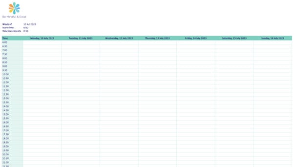 Weekly Planner Excel Template - Etsy