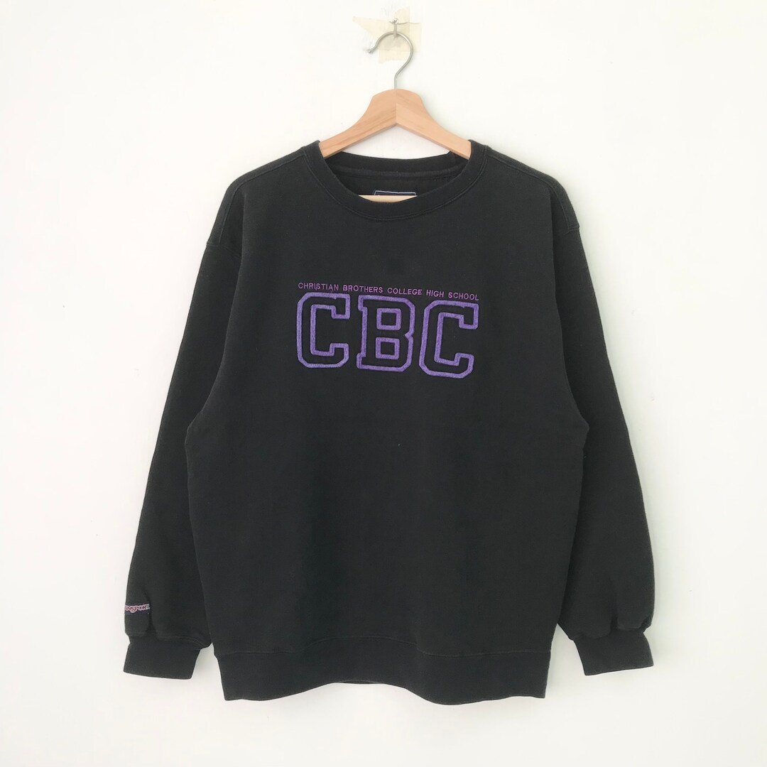 Vintage Christian Brothers College Black Sweatshirt Medium Christian ...