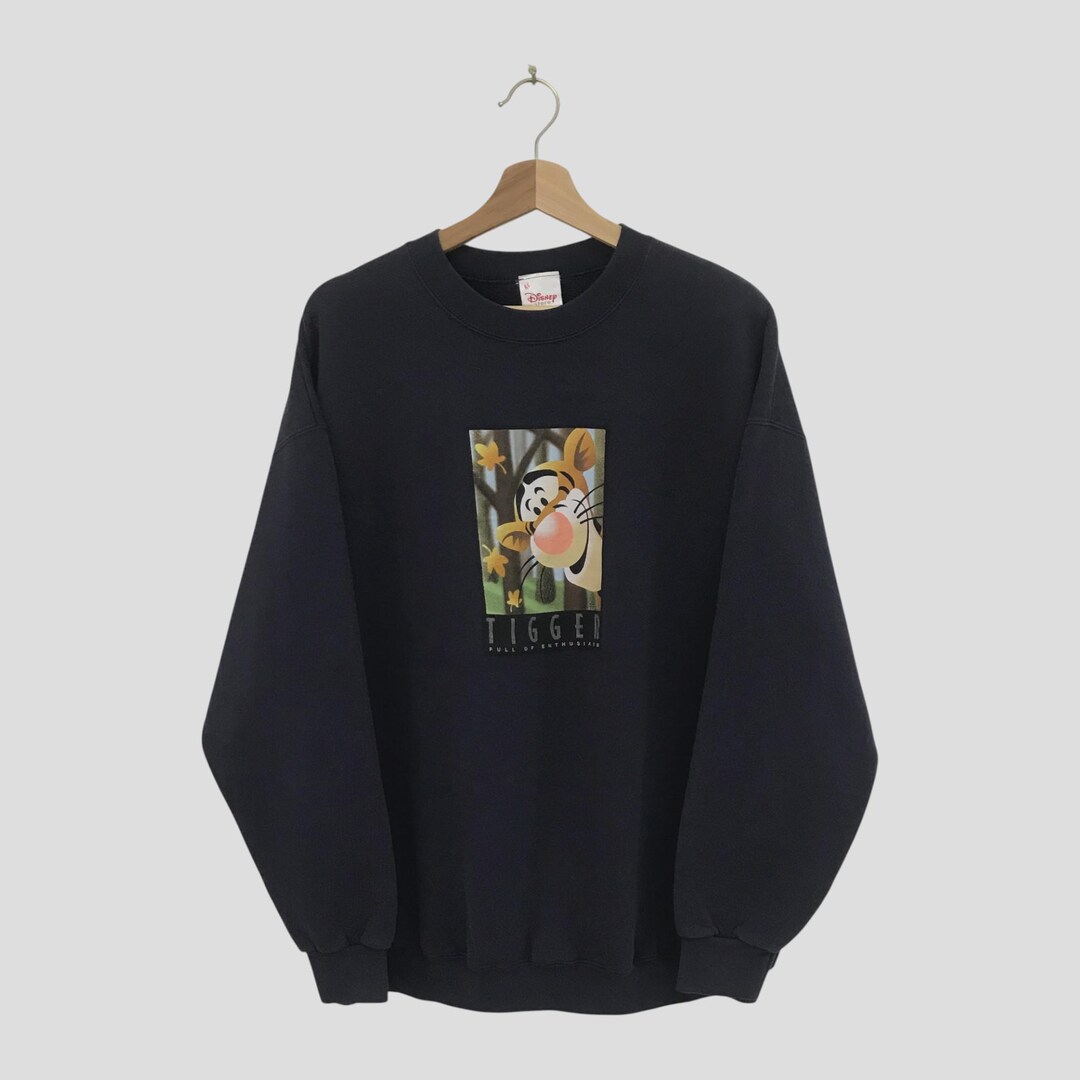 Vintage 90's Tigger Blue Sweatshirt Xlarge Tigger Big Logo Sweater Walt ...