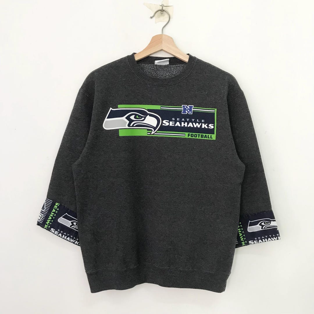 Vintage Seattle Seahawks Black Sweatshirt Medium Seahawks National ...