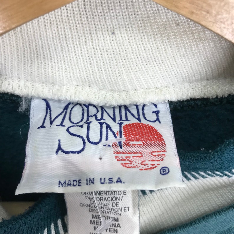 Vintage Morning Sun Floral Bird Green Sweatshirt Medium Morning Sun Sun ...