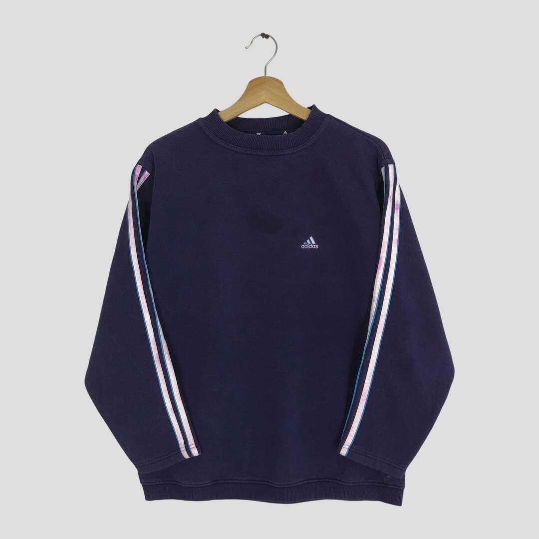 Vintage 90's Adidas Trefoil Blue Sweatshirt Adidas Three Stripes ...