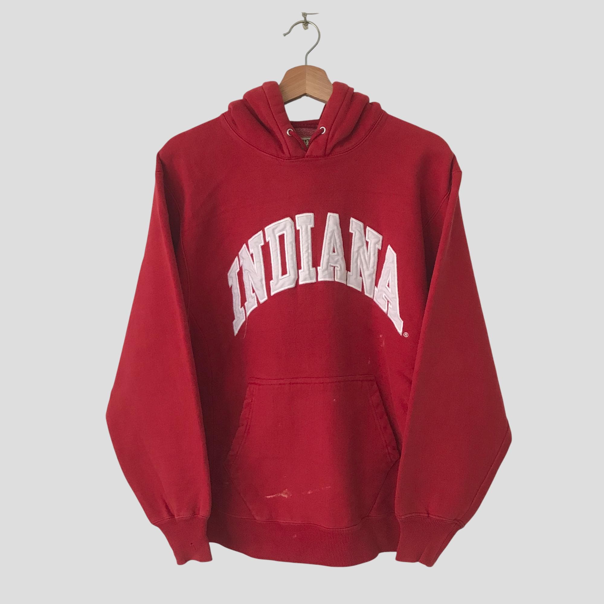 Vintage Indiana Red Sweater Small Indiana Spell Out Big Logo Hoodie ...