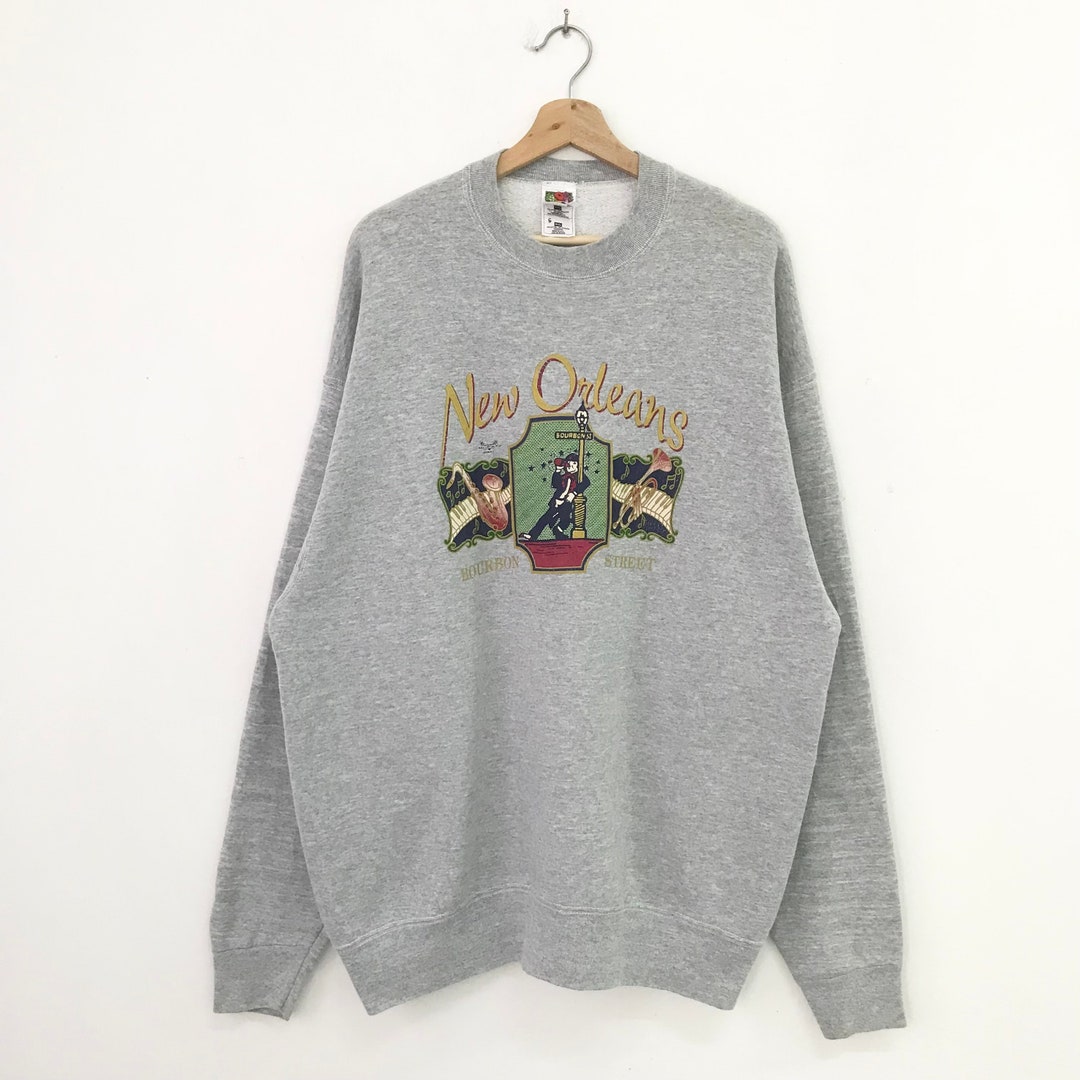 Vintage Bourbon Street New Orleans Gray Sweatshirt Xlarge New Orleans ...