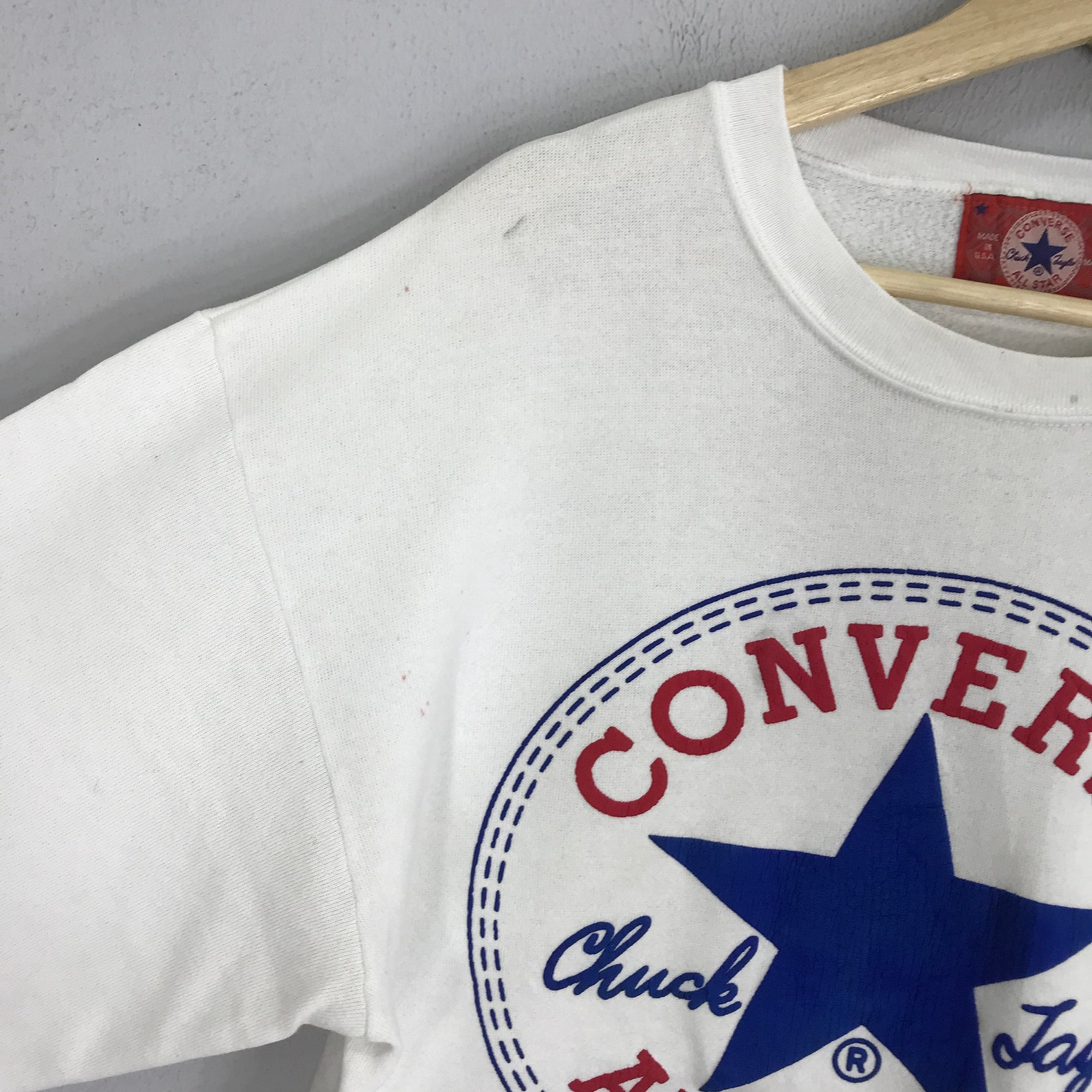 Vintage 90's Converse All Star White Sweatshirt Large Converse All Star ...