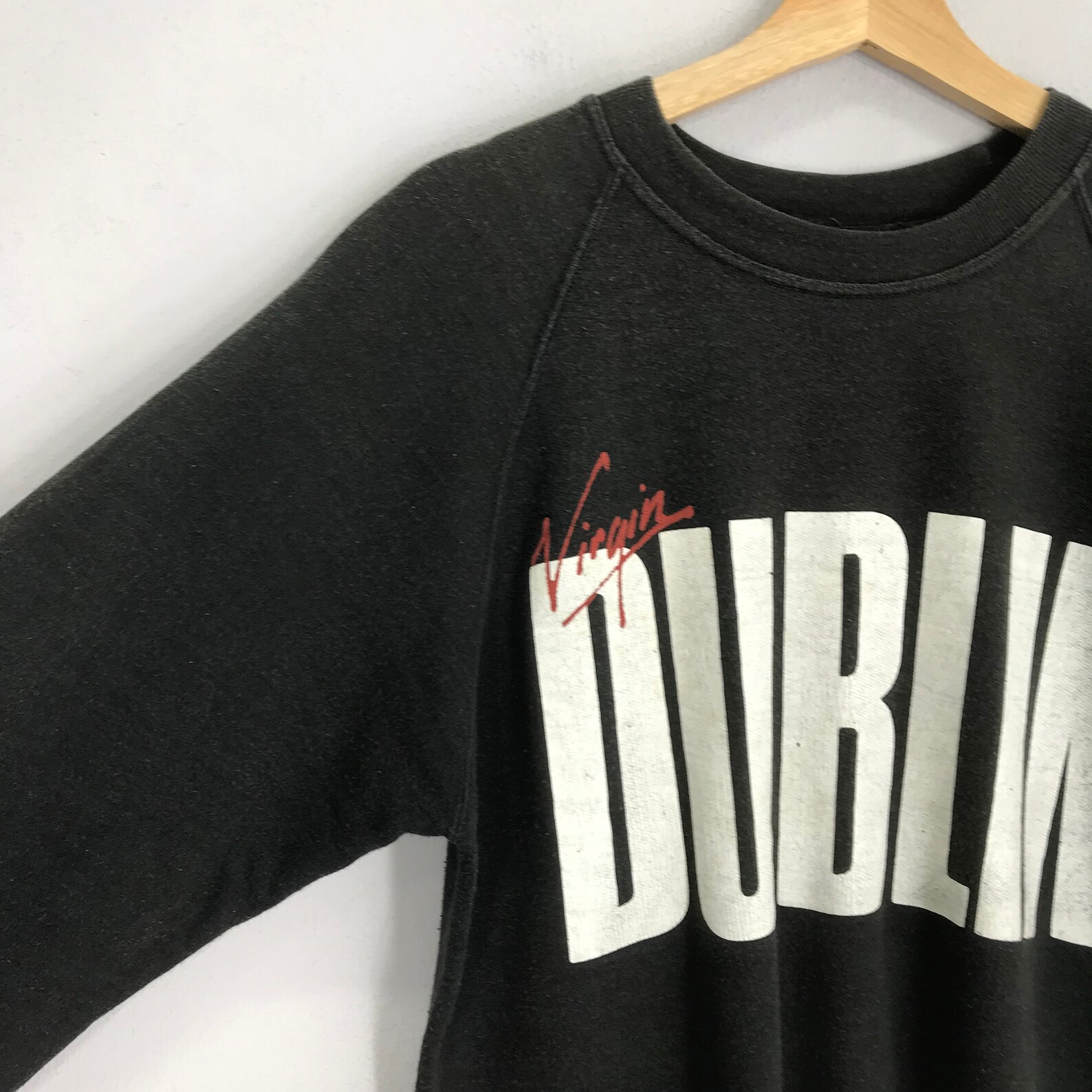 Vintage 90s Virgin Dublin Sweatshirt Black Medium Dublin Sweater Virgin ...