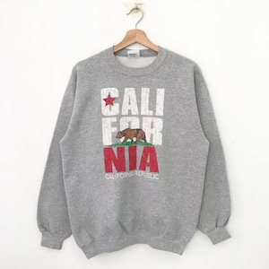 Vintage California Republic Gray Sweatshirt Medium California Life Bear ...