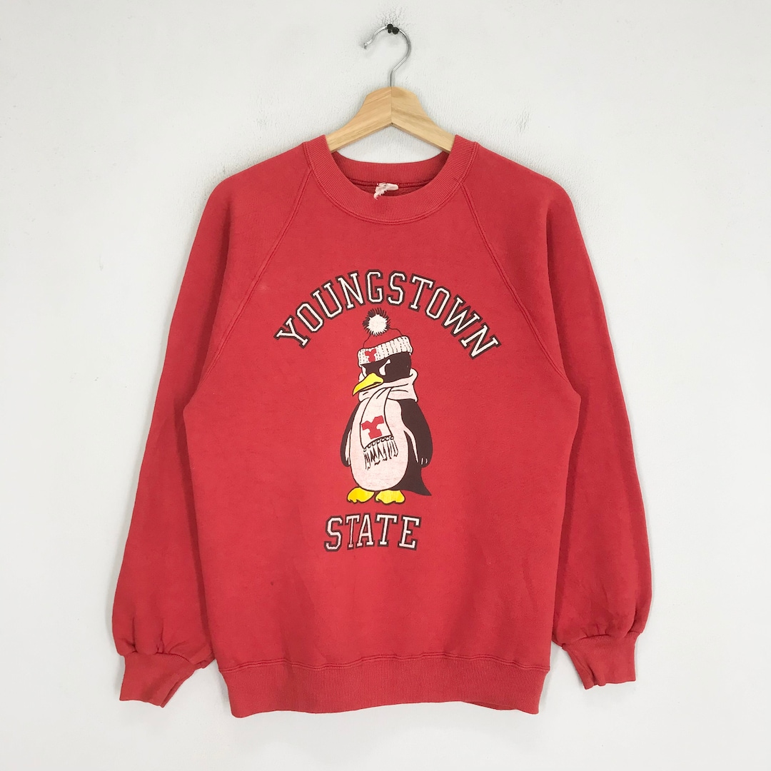 Vintage 90's Youngstown State Ncaa Red Sweatshirt Small Youngstown ...