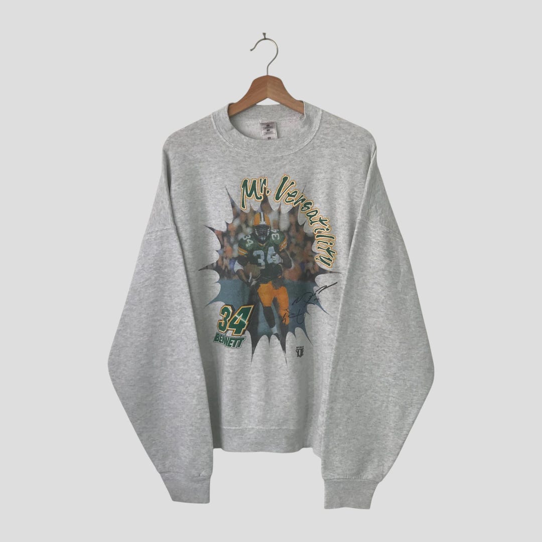 Vintage 90s Edgar Bennett Grey Sweatshirt 2xlarge Bennett #34 Football ...