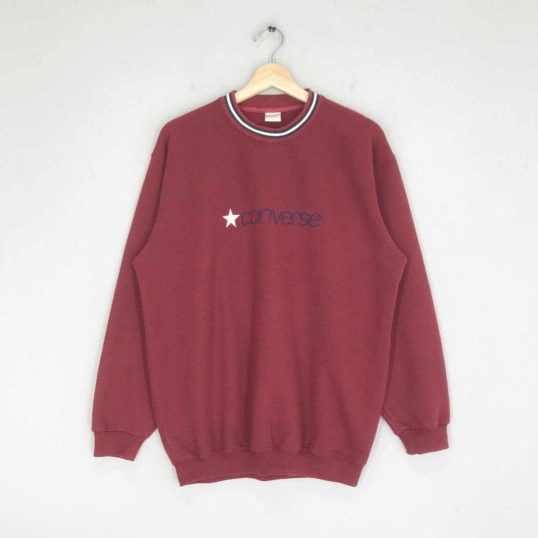Vintage Converse All Star Sweatshirt Red Large Converse Chuck Taylor ...
