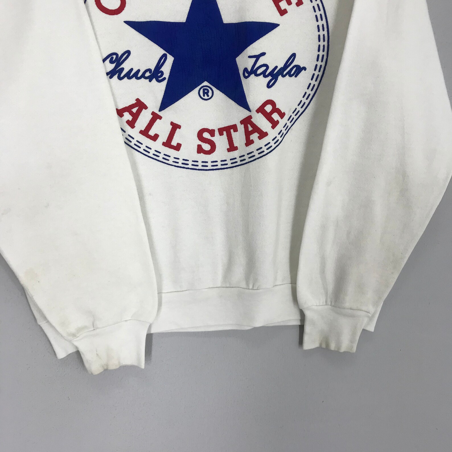 Vintage 90's Converse All Star White Sweatshirt Large Converse All Star ...