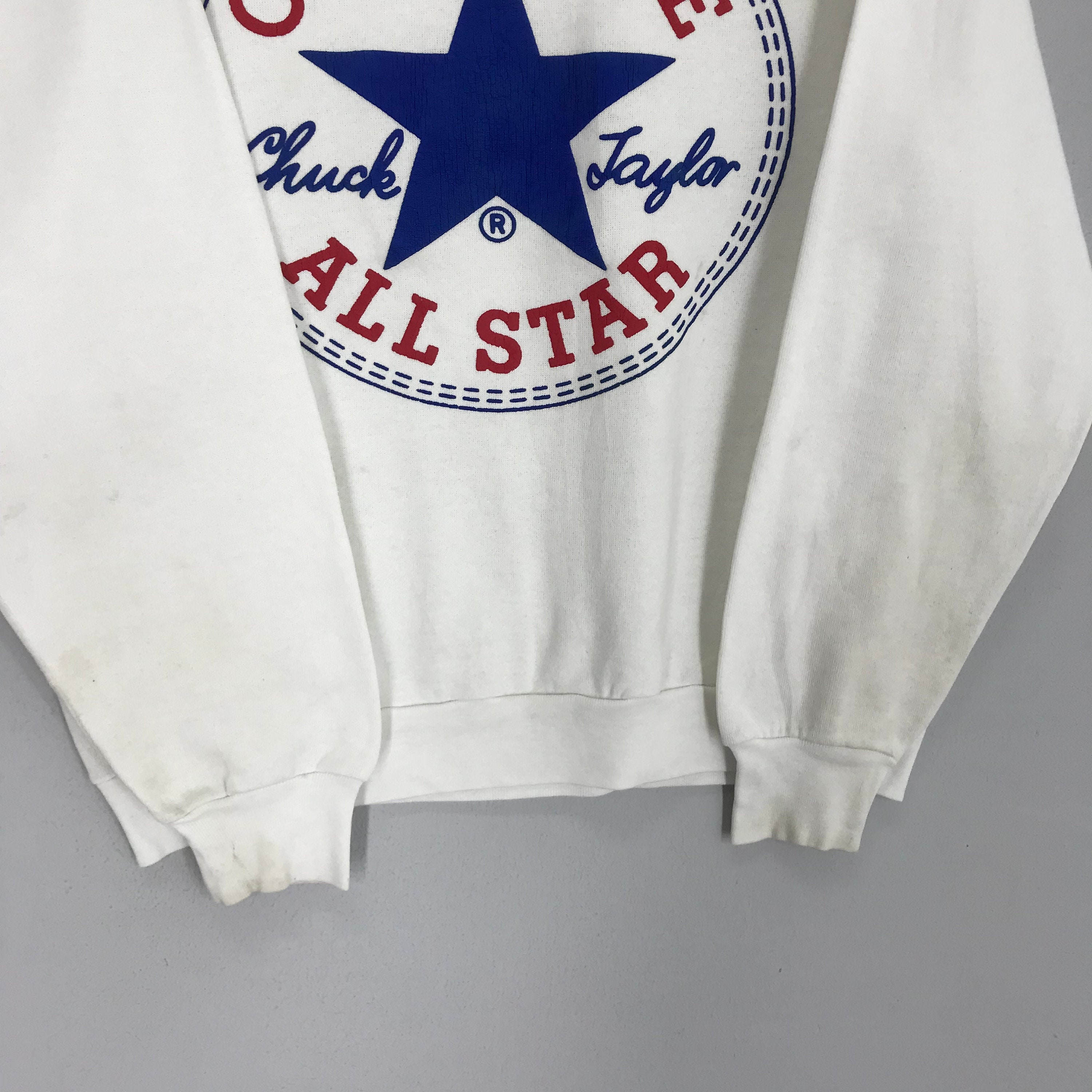 Vintage 90's Converse All Star White Sweatshirt Large Converse All Star ...