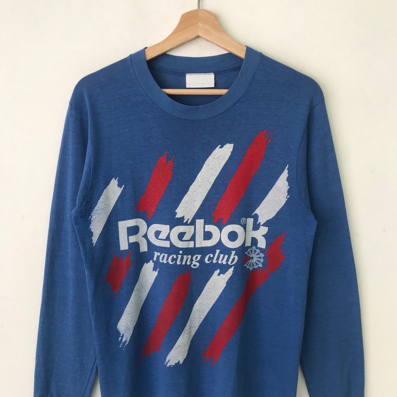 Vintage 80's Reebok England Blue Tshirt Small Reebok Racing Club ...