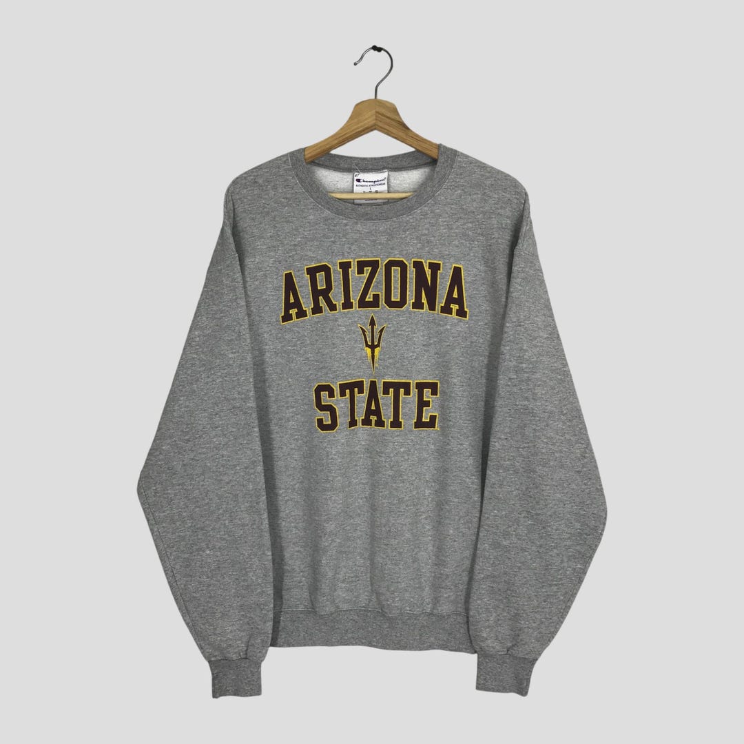 Vintage Arizona State Sun Devils Ncaa Gray Sweatshirt Large Arizona ...