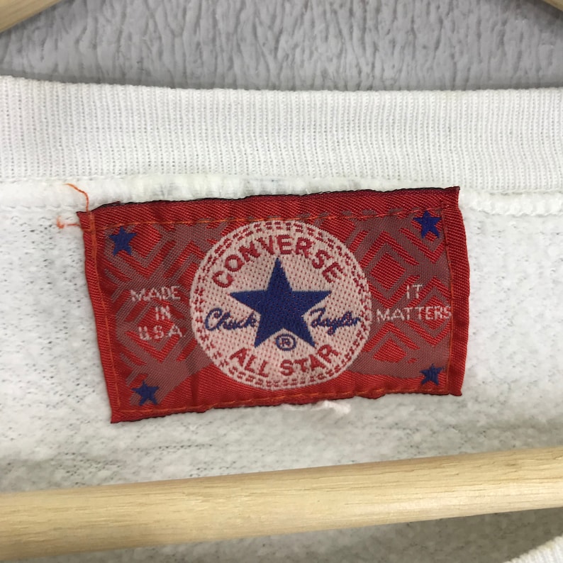 Vintage 90's Converse All Star White Sweatshirt Large Converse All Star ...