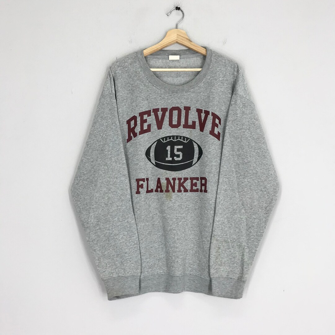 Vintage Rugby Sports Flanker Position Stars Athletic Pullover Gray ...