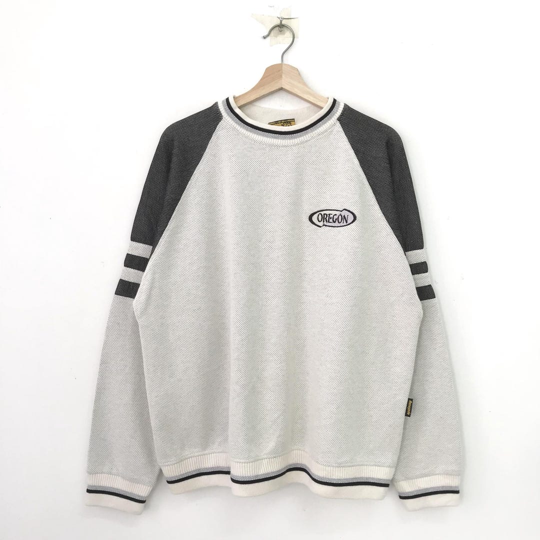 Vintage 90s Oregon White/ Black Sweatshirt Large Oregon Us State Spell ...