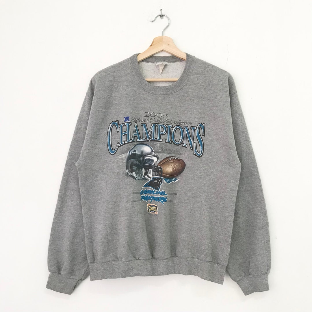 Vintage Carolina Panthers Gray Sweathsirt Medium Carolina Panthers ...