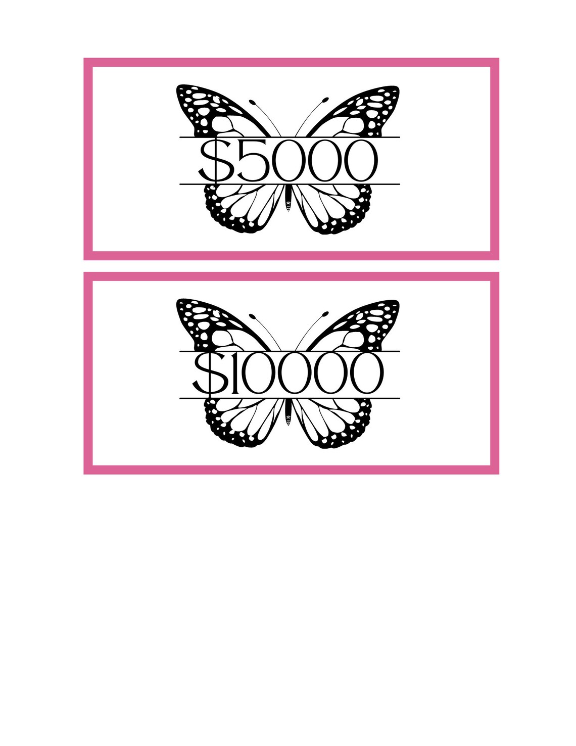 Money Placeholder Printable Cash Placeholder Sinking Funds Placeholder ...