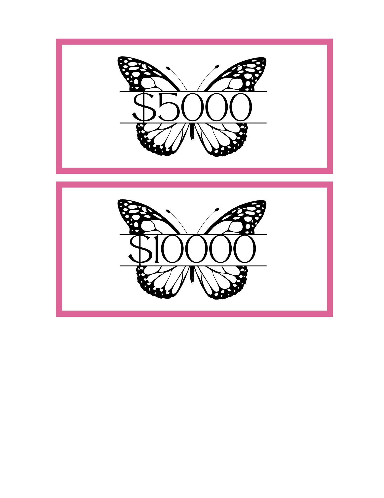 Money Placeholder Printable Cash Placeholder Sinking Funds Placeholder ...