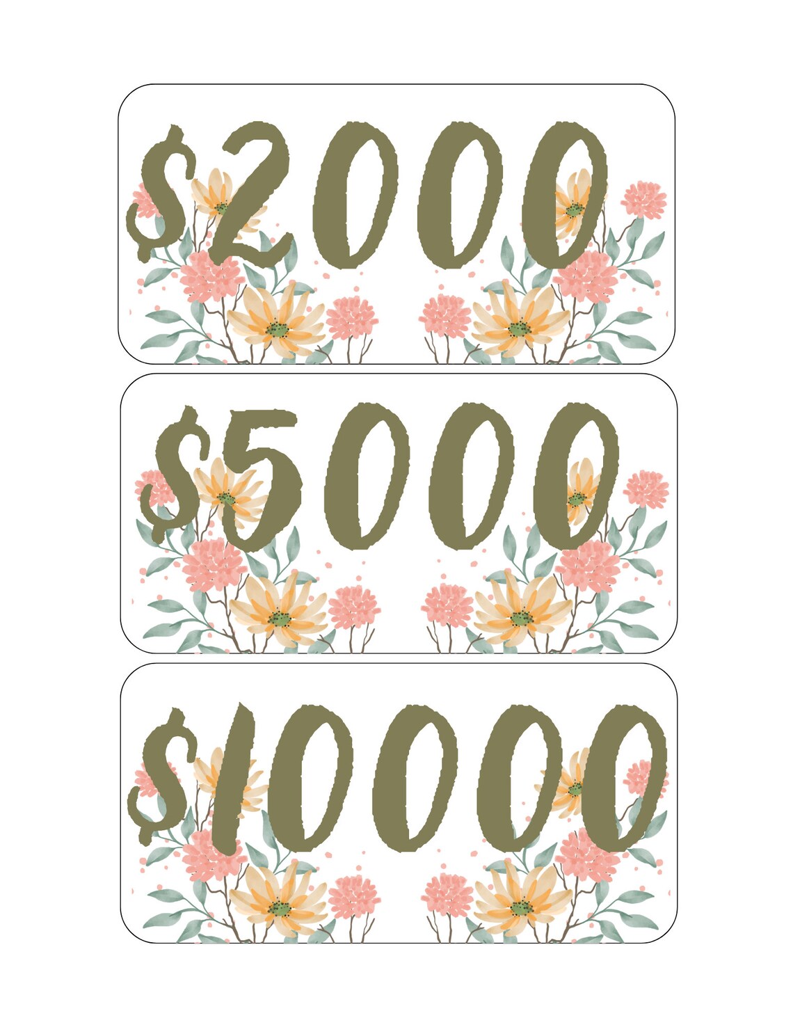 Money Placeholder Printable for A6 Budget Binders Printable Placeholder ...
