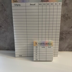 Cash Envelope Breakdown Notepad| Bank Teller Slip Notepad - Etsy