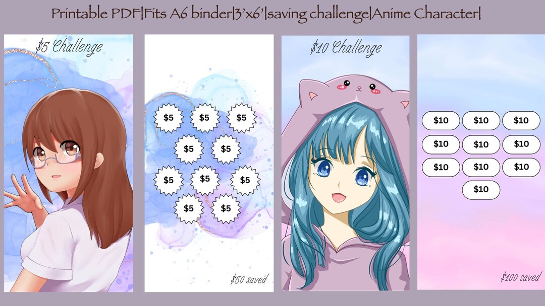 Low Income Savings Challenge Printable Money Saving Challenge Bundle A6 ...