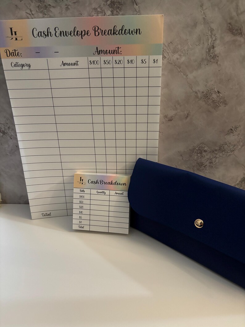 Cash Envelope Breakdown Notepad| Bank Teller Slip Notepad - Etsy