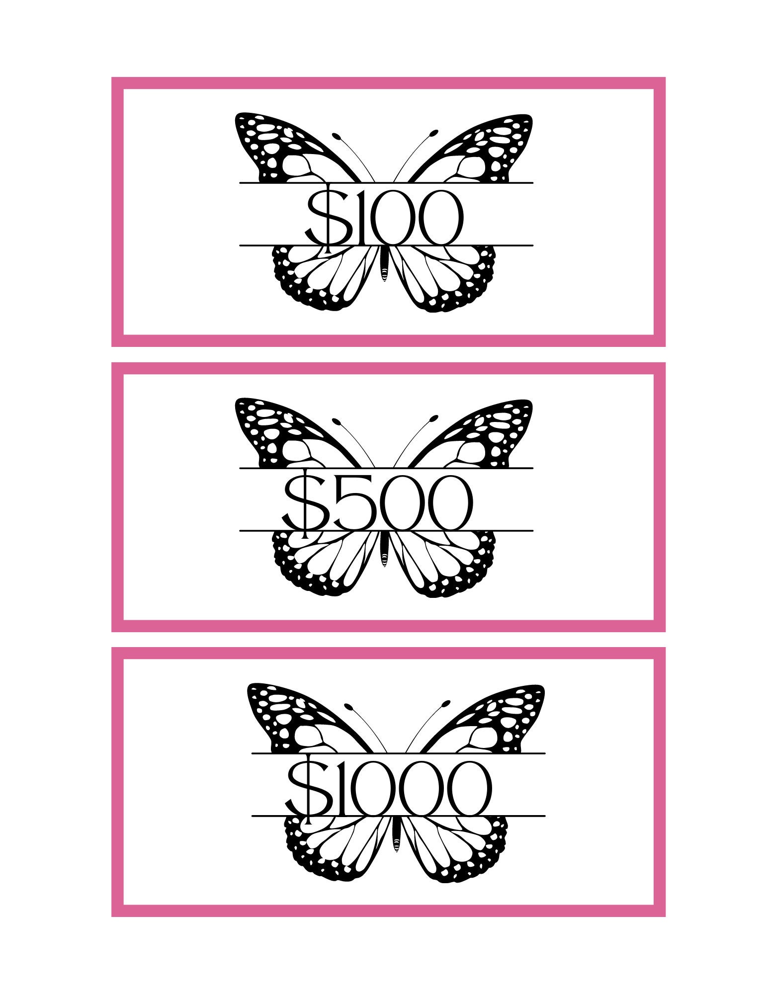 Money Placeholder Printable Cash Placeholder Sinking Funds Placeholder ...