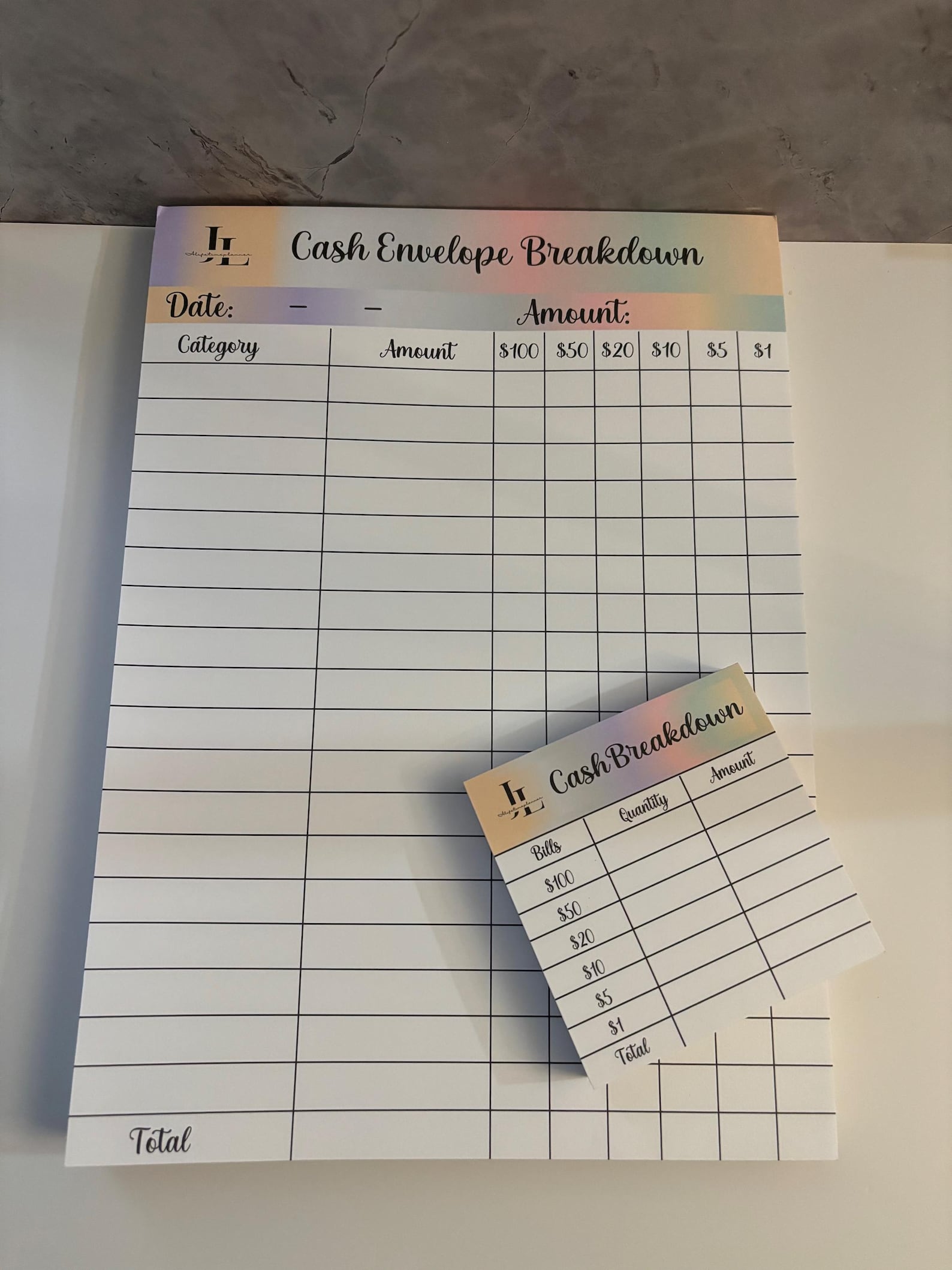 Cash Envelope Breakdown Notepad Bank Teller Slip Notepad - Etsy