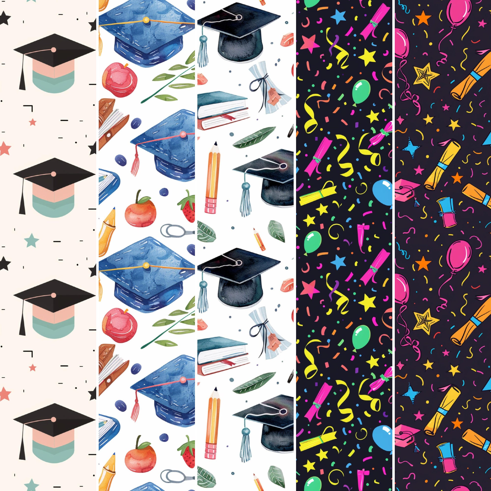 Graduation Digital Paper Grad Background Seamless Digital Paper Grad ...
